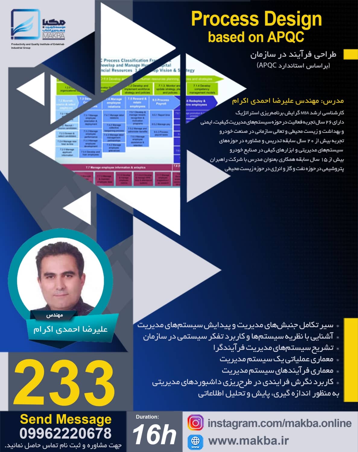 دوره آموزشی طراحی فرآیند در سازمان (براساس استاندارد APQC) - موسسه کیفیت و بهره وری انتخاب